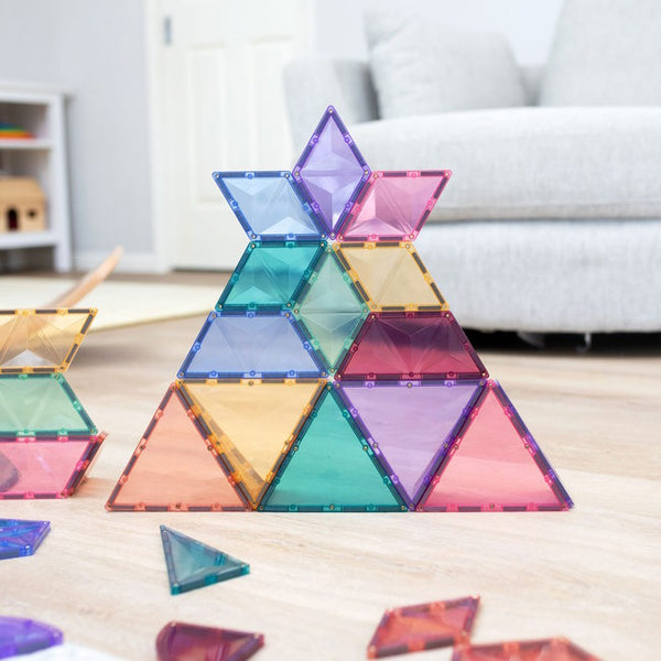 Connetix Tiles | 48 Piece Pastel Shape Expansion Pack - Milk Tooth