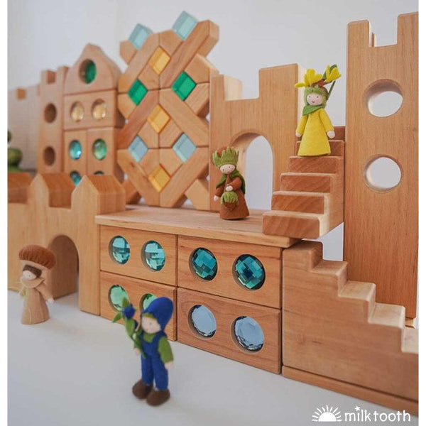 Bauspiel | Castle Building Block Set 10 Pieces - Milk Tooth