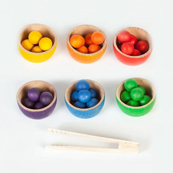 Grapat | Bowls and Marbles | 43 Pieces - Milk Tooth